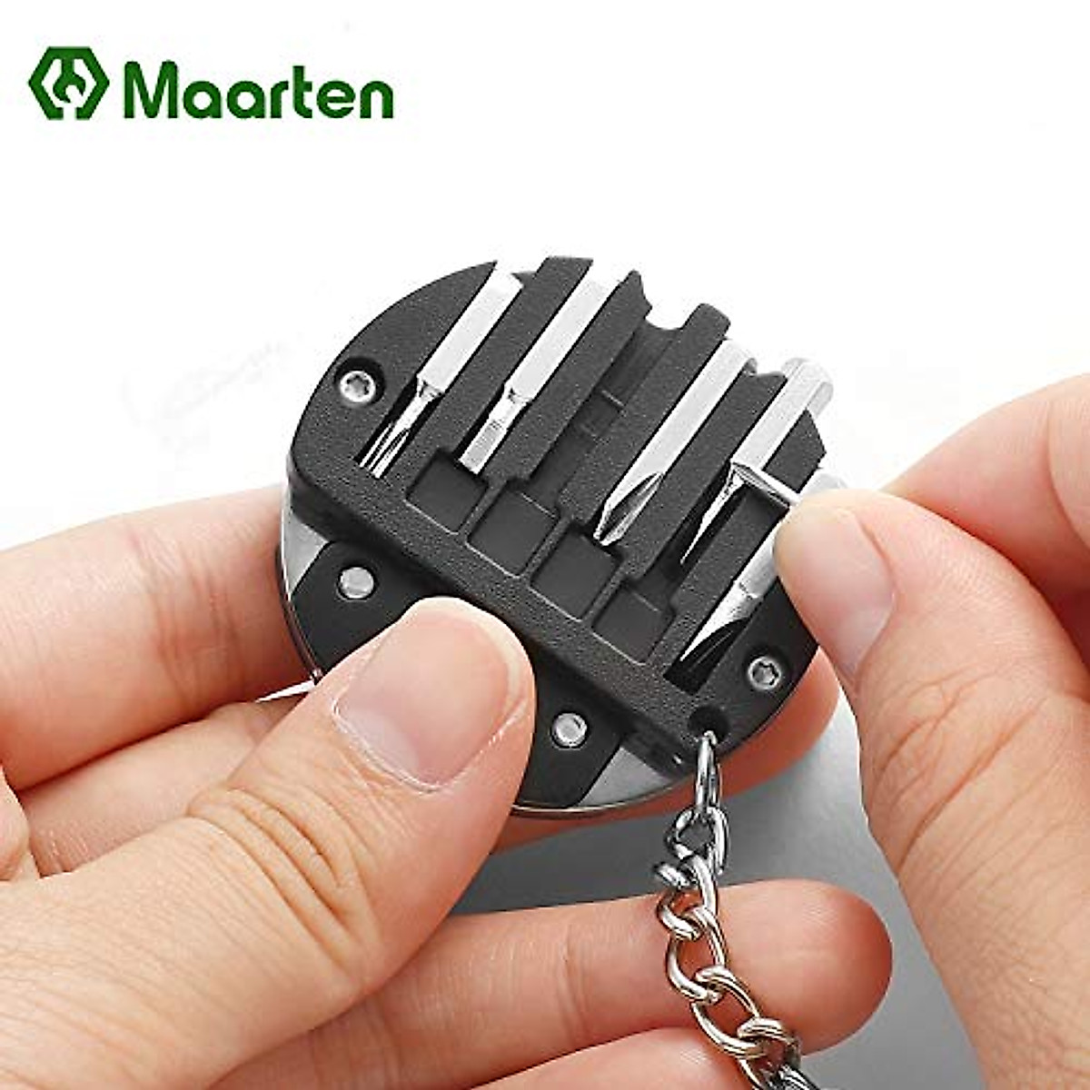 Maarten Multitool with Key chain, Gifts for Dad Men, Upgraded 7 in 1 Stainless Steel Multifunctional Multi Mini EDC Coin Pocket Tool, Bicycle Repair for Survival Camping Outdoor