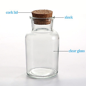 5oz Glass Bottles Jars with Cork Lids,15 Pack Spice Jars with Labels,150ml Kitchen Storage Jars Glass Canister for Herbs,Tea Leaves,Candy,Seasoning,DIY Crafts,Decorations