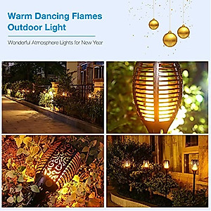 Solar Lights Outdoor (Super Large Size), 99 LED Solar Tiki Torches with Flickering Flame, Waterproof Solar Powered Lights Halloween Decorations Garden Yard Pathway Decor