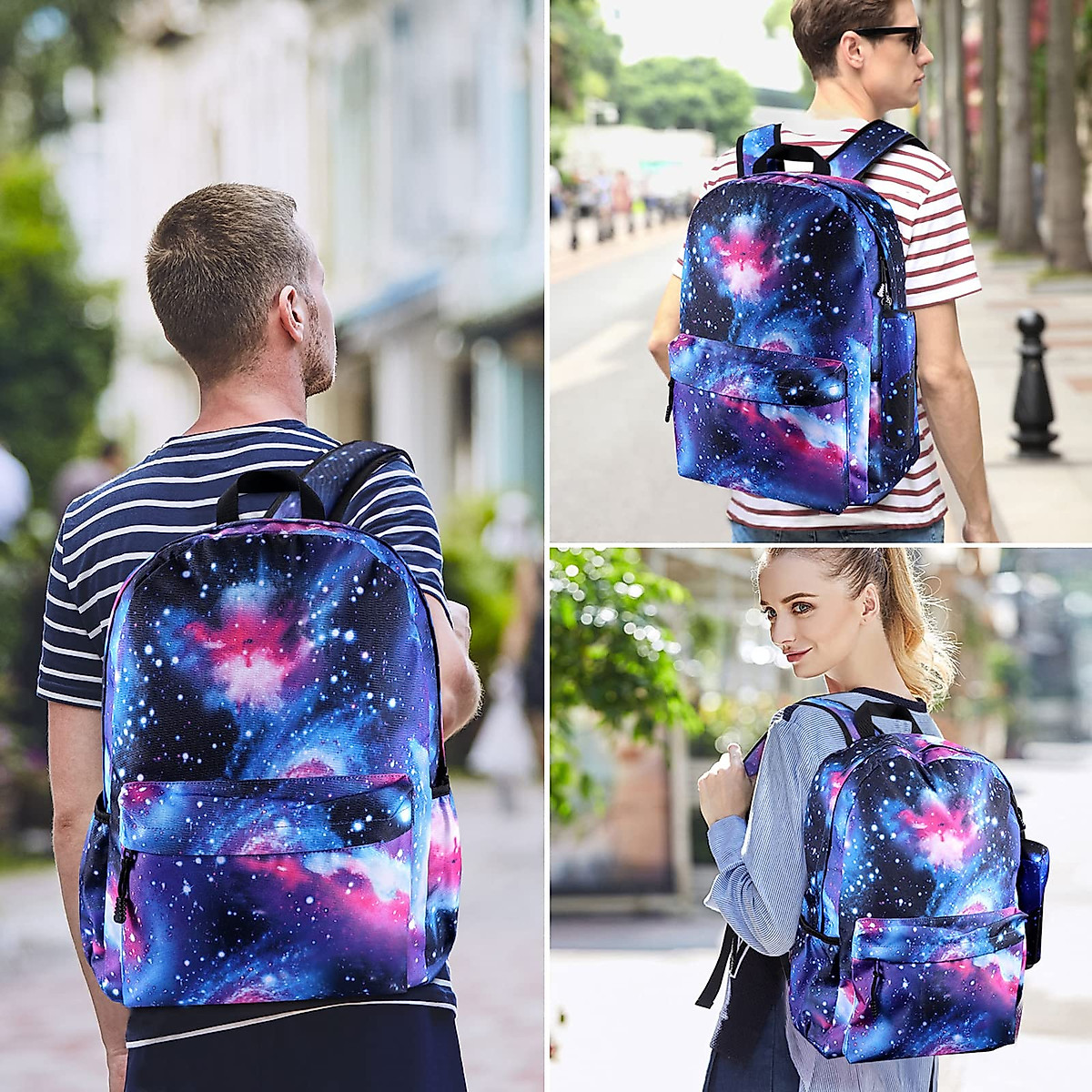 SAMIT School Backpack School Bag Galaxy Backpack Rucksack Kid Backpack Set with Pencil Case for Boys Girls Elementary