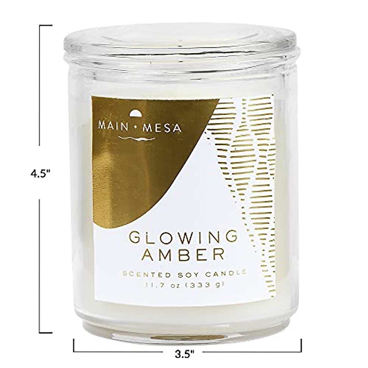 Main + Mesa Lidded Glass Candle, Glowing Amber