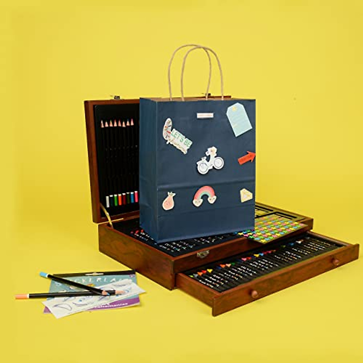 Blue Gift Bags - 8x4x10 Inch 50 Pack Navy Kraft Paper Shopping Bags with Handles, Craft Totes in Bulk for Boutiques, Small Business, Retail Stores, Birthday Parties, Restaurants, Take-Out, Merchandise