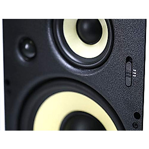 Monoprice 3-Way Fiber In-Wall Speakers - 8 Inch (Pair) With Removable And Paintable Grille - Caliber Series