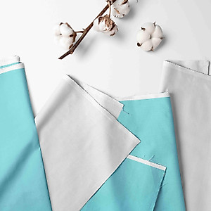 Bacati - Mix N Match White with Band at Bottom Crib Skirt Dust Ruffle (White/Aqua)