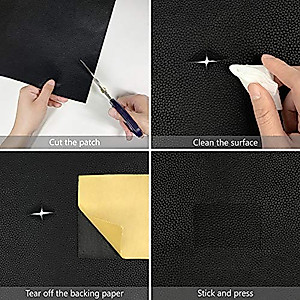 Leather Repair Patch Kit 10 x 12 Inches, Self-Adhesive Leather Tape Upholstery Vinyl Sticker for Couches, Sofa, Furniture, Car Seats, Bags, Jackets (Lambskin)