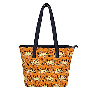 Tiger Pattern Women's Tote Bag PU Leather Shoulder Bag Handbags Purse For Work Shopping Travel