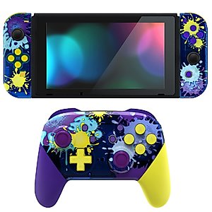 eXtremeRate Splattering Paint Replacement Full Set Shell for Nintendo Switch & Switch Pro Controller