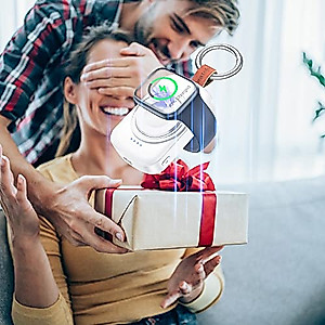 CKFN Portable Wireless Charger for Apple Watch, 1800mAh Power Bank Smart Keychain Gift with 4 LED Indicators, Magnetic iWatch Charger for Apple Watch Series 8,7,6,5,4,3,2,SE/Nike+/Hermes (White)