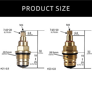 WEISUYUUS Faucet Cartridge Brass Slow Opening Spool Tap Valves Spool Faucet Hot and Cold Water Spool Tap Valves Cores Faucet Parts