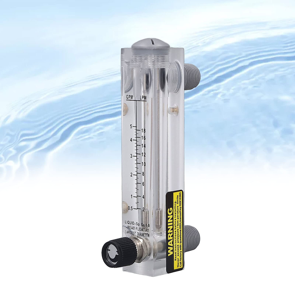 Turbine Flow Meter Flowmeter, Acrylic Transparent Liquid Flowmeter Panel, Counter Oil Fuel Flowmeter, Adjustable Fluid Flow Meter for Measure Kerosene Gasoline, 0.5-5GPM