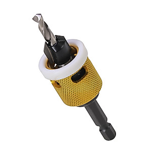 1/8"x3/8" Carbide Tipped Countersink Drill Bits with Low Friction Depth Stop, 1/4" Quick Change Hex Shank Countersink Drill with Replaceable HSS Pilot Drill Bit for Wood, Plastic, Woodworking