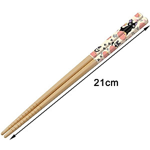 Kiki's Delivery Service Bamboo Chopstick -Anti-Slip Grip for Ease of Use - Authentic Japanese Design - Lightweight, Durable and Convenient - Footprints