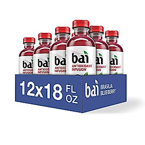 Bai Flavored Water, Brasilia Blueberry, Antioxidant Infused Drinks, 18 Fluid Ounce Bottles, 12 Count