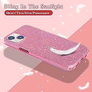 MATEPROX iPhone 13 Mini case,iPhone 12 Mini Cases Bling Sparkle Cute Girls Women Protective Cases for iPhone 13 Mini/iPhone 12 Mini (Pink)
