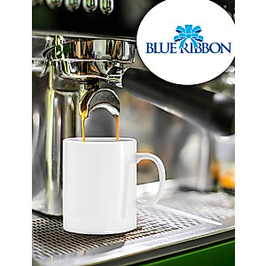 BLUE RIBBON White Sublimation Plain Blank Coffee Mug Hot Chocolate Mugs, Ceramic Mugs Hot Cocoa Mugs Mug Sets Pack of 2 15 oz
