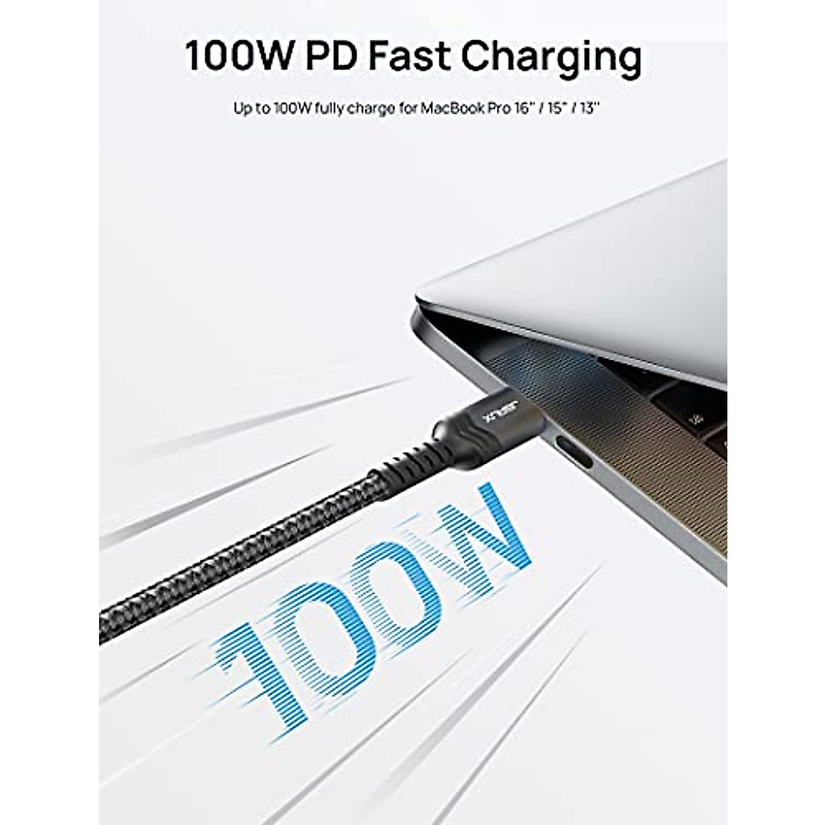 JSAUX USB4 Cable Supports 40Gbps Data Transfer/ 100W Charging/ 8K @30Hz, USB C to USB C Cable Compatible with MacBook Pro, Hub, USB-C Docking Station, and More