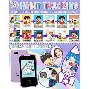 Kids Smart Phone Gifts for Girls 6-8 Year Old,Touchscreen Toy Cell Phone with Multi APPs 8G TF Card for Learning Play Christmas Birthday Gifts for Girls Age 3 4 5 6 7 8 9