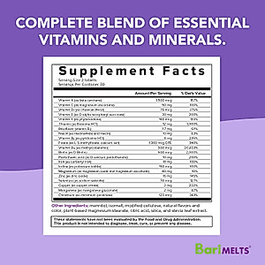 BariMelts Bariatric Multivitamin with Iron - 1 Month Supply (60 Fast-Dissolving Tablets) - Post-Op Bariatric Vitamins​