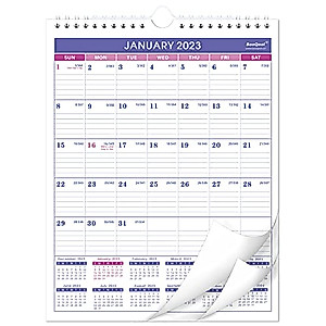2023-2024 Wall Calendar - 18 Months Calendar 2023-2024 from Jan. 2023 - Jun. 2024, 8.5" x 11", Twin-Wire Binding, Ruled Blocks with Julian Dates, Perfect Wall Calendar for Organizing