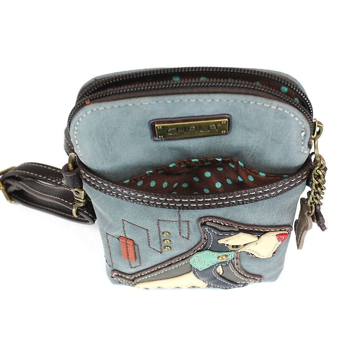 CHALA Crossbody Cell Phone Purse | Women's Wristlet Handbags with Adjustable Strap (Indigo - Schnauzer)