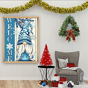 Demonwer Winter Gnome Diamond Painting Kits for Adults Christmas Diamond Art Kits for Adults Beginners,5d Paint with Diamonds Pictures Gem Art Painting Kits DIY Adult Crafts Kits 16x12inch