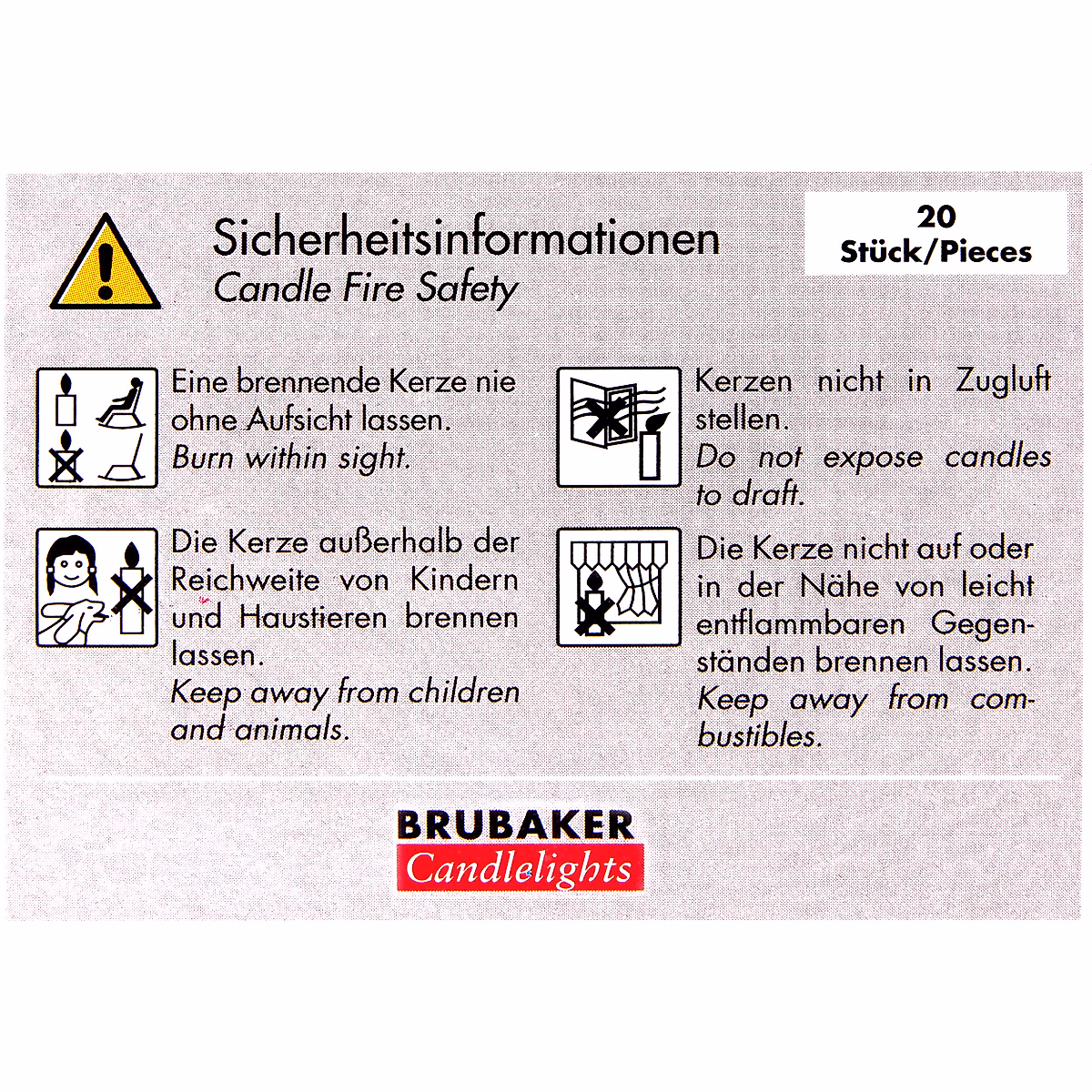 BRUBAKER 10% Beeswax Tree Candles - Pack of 20 - Honey Colored - 3¾ x ½ Inch (9.5 x 1.27cm) - Made in Europe - Pyramids, Carousels & Chimes