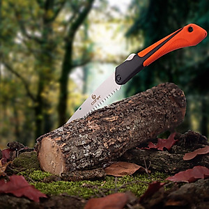 Folding Saw, 8 Inch Rugged Blade Hand Saw, Best for Camping, Gardening, Hunting | Cutting Wood, PVC, Bone, Pruning Saw with Ergonomic Non-Slip Handle Design