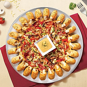 Deedro Stainless Steel Pizza Pan 13½ inch Round Pizza Tray Pizza Baking Sheet, Healthy Pizza Baking Pan Pizza Serving Tray Crisper Pan, Dishwasher Safe, 2 Pack