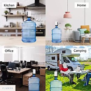 Electric Water Dispenser Pump - Food Grade Pump Pressurized for Easy Dispensing - Battery Powered Water Dispenser Compatible w/ 2-5 Gallon Water Bottles - Ideal for Home/Office/Camping Use