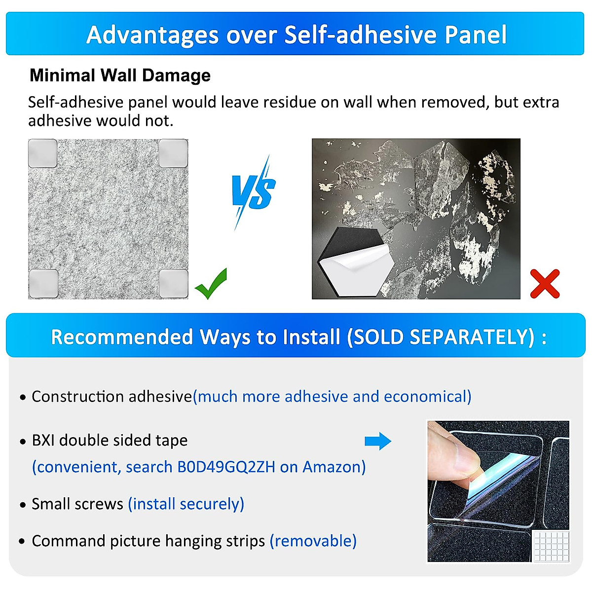 BXI Thickened Sound Absorbing Panels - 12 Pack 12 X 12 X 0.5 Inches Dense Acoustic Panels, Echo Noise Reducing Sound Panels, Tackable Studio Panels for Wall and Ceiling Acoustic Treatment