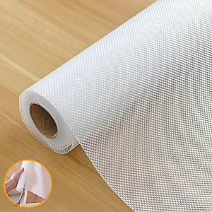 Drawer Liners for Dresser, Non Adhesive Shelf Liner, Washable Fridge Liners, Waterproof Non-Skid Oil-Proof Cabinet Liner, 12 inches x 9.85 feet - Clear, 12 IN x 9.85 FT