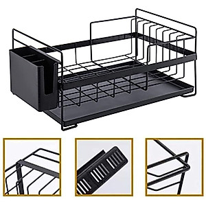 Plate Rack Draining Dish Rack Kitchen Storage Organizer Dish Drainer Drying Rack Kitchen Sink Holder Tray For Plates Bowl Shelf Pan Plate Holder (Color : White)