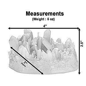 Zen Den Crystal Series - Aura Quartz Shaped- Unscented Wax Candle - Handcrafted for Home Décor & Positive Energy (Smokey Quartz / Black)