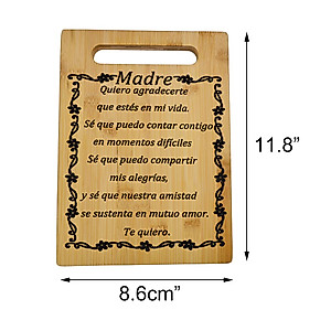 Regalos Para Mama, Regalos Para Madre, Gift for Mom Spanish Tabla de Cortar De Bambú, El Poema De Mamá, Regalo muy especial para mamá, Regalo Para el Cumpleaños De Mamá