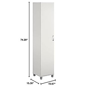 Pemberly Row Transitional 16" Utility Storage Cabinet in White