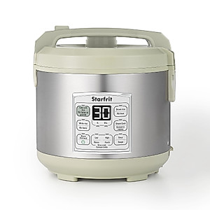 Starfrit Low Carb Rice Cooker - 14 Cups - Stainless Steel Low Carb/Steamer Basket - 7 Preset Functions - 500W