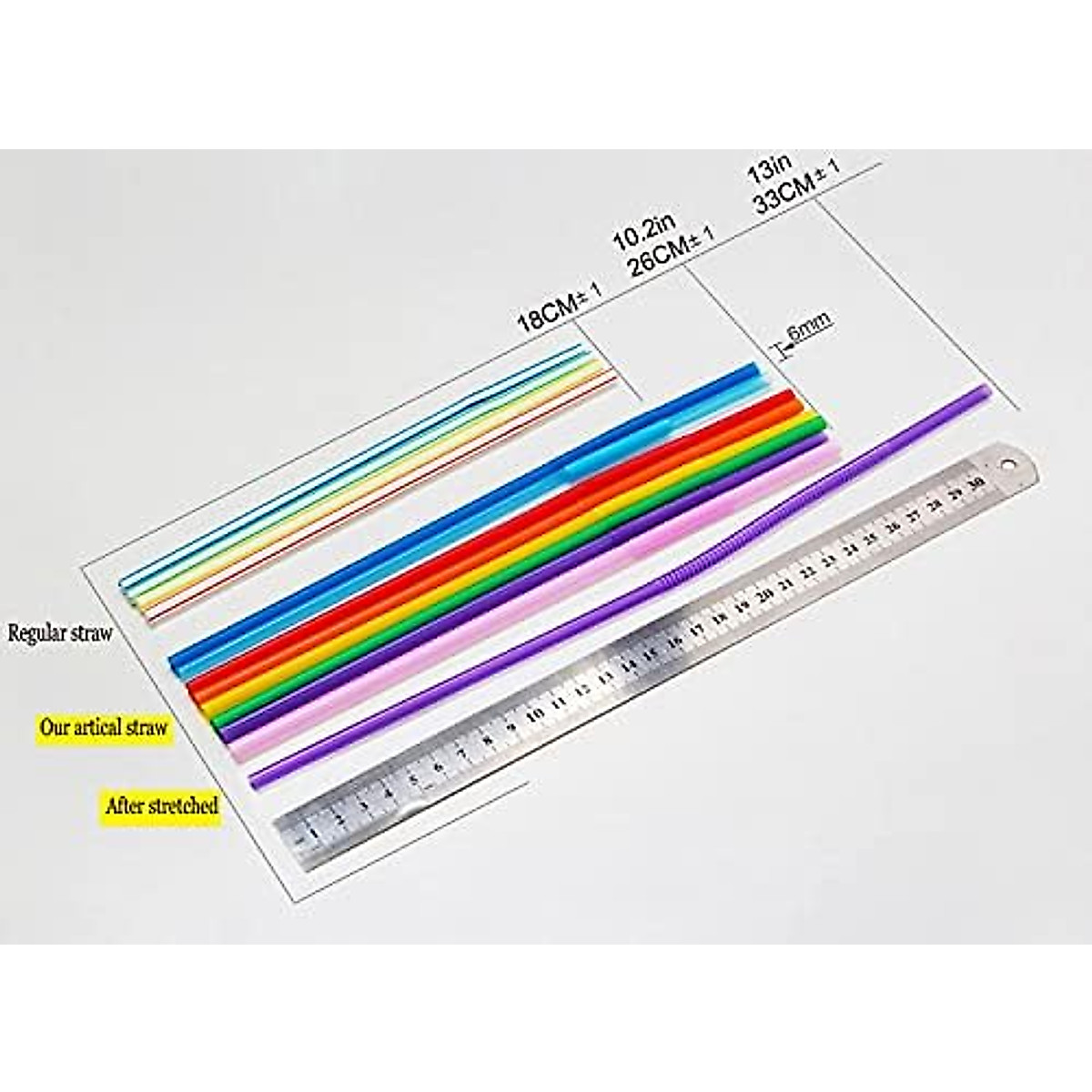 400 Count 10.2 Inch Colorful Flexible Plastic Drinking Straws,Bendable Long Thick Disposable Artical Straws,for Party,for Use with Any Jumbo Cup or Water Bottle,BAP Free,Diameter 0.24 inch