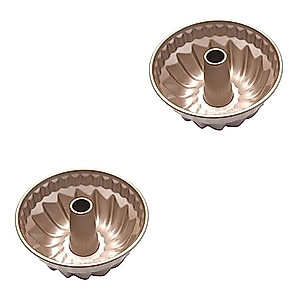 UPKOCH 2pcs cake mold baking dishes for oven round cake baking fluted cake pan nonstick fluted tube pan cookie cutters cupcake DIY Kitchen Gadget baking supplies biscuit Non-stick coating