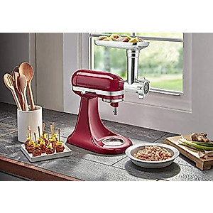 Meat Grinder Attachment for KitchenAid Stand Mixers, Accessories Included 3 Sausage Stuffer Tubes and 4 Grinding Plates, Metal Food Grinder Accessories by iVict