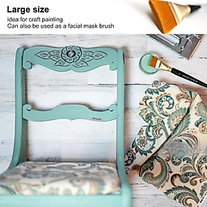 1 1/2 inch Flat Paint Brushes for Acrylic Painting,4 Pieces 38mm Large Craft Basecoating PaintBrushes with Wooden Handle for Acrylic, Oil, Body, Facial mask Brushes