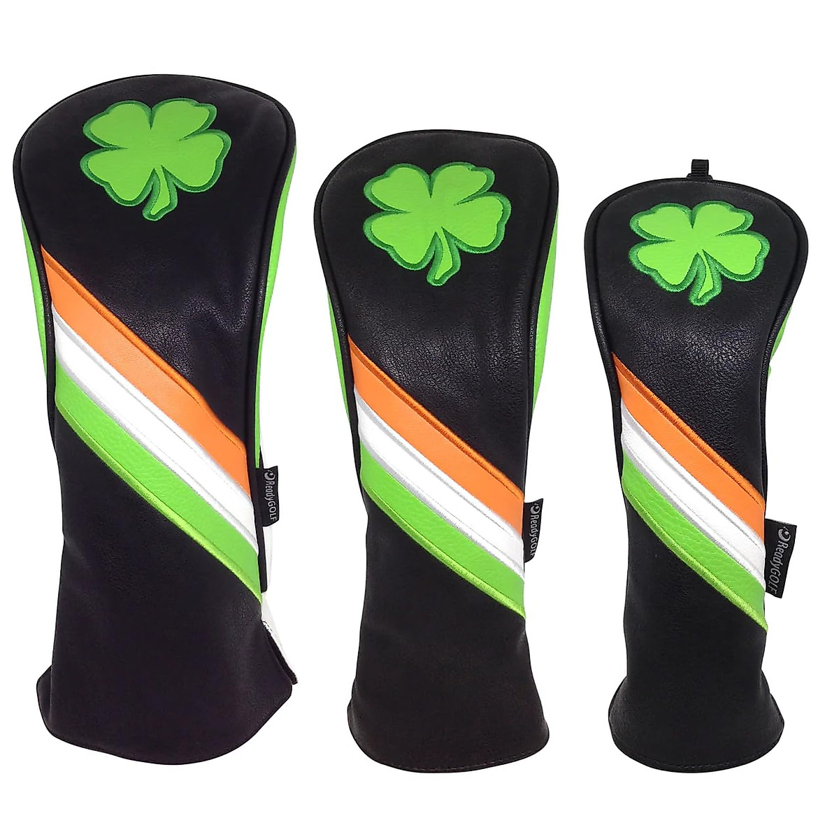 ReadyGOLF Irish Shamrock Embroidered Headcover Set Driver, Fairway, Hybrid
