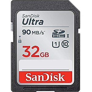 SanDisk 32GB Ultra SDHC UHS-I Memory Card - 90MB/s, C10, U1, Full HD, SD Card - SDSDUNR-032G-GN6IN