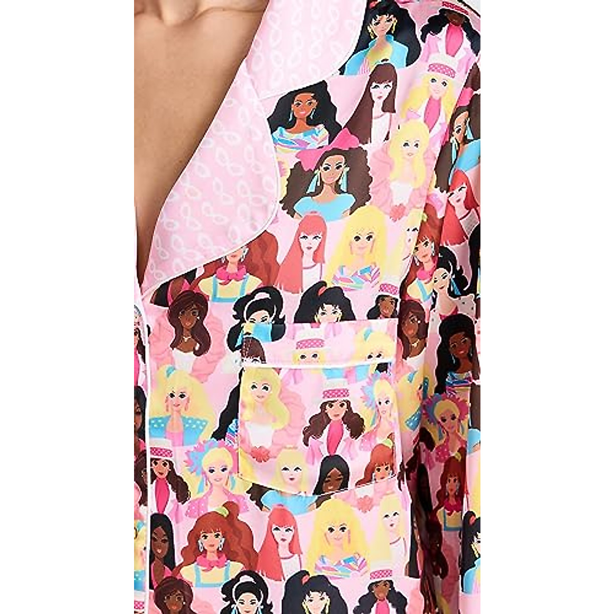 Karen Mabon Women's Barbie Classic Pj Set, Pink Multi, M