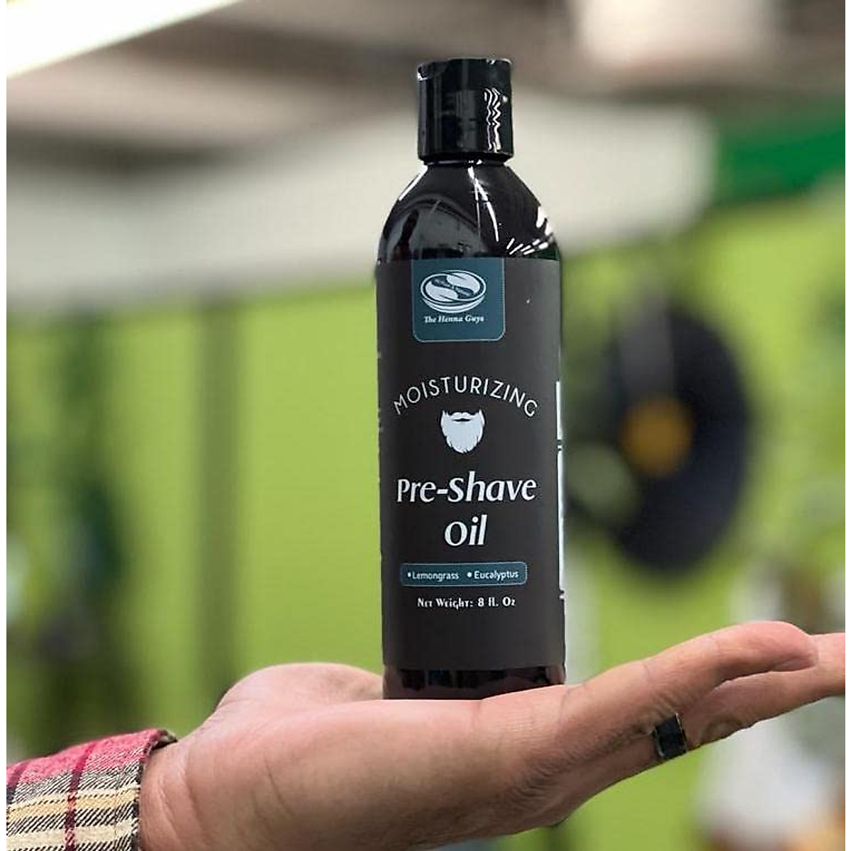 The Henna Guys 8 fl. Oz, Lemongrass & Eucalyptus Pre Shave Oil for Men, Premium Pre Shave Oil, Excellent Shaving oil for Men, Prepares for a burns free Shave, Works with Straight or Safety Razor