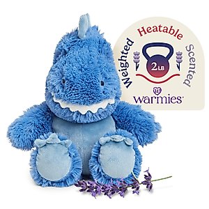 warmies Microwavable & Weighted Stuffed Animals, Trex - Heated Stuffed Animal Plushie for Warmth & Comfort - Cute Soft Plush Toys for Adults & Children (Boys, Girls, Babies & Toddlers)