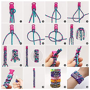 ccooly Paracord Friendship Bracelet Making Kit - Make Your Own Bracelet Kit with Charms for Boys and Girls - DIY Friendship Bracelets Set for Age 8-12 Years Old Kids, Crafts and Valentine's Day Gifts