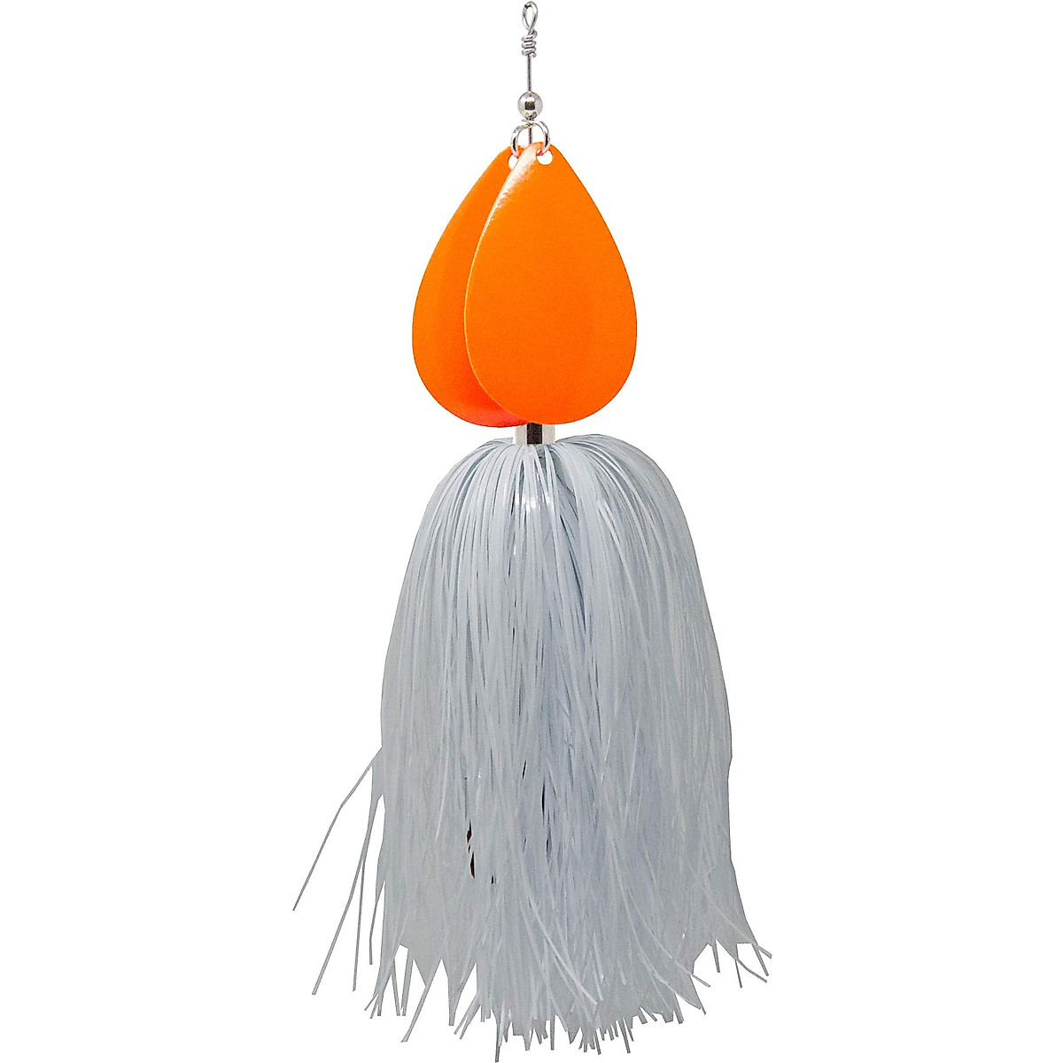 Tooth Shield Tackle Chubby Musky Bucktail (Flo Orange / White) Muskie Pike Double 9 Inline Spinner Musky Lures Baits Tackle