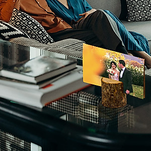 LepoHome Wood Place Card Holders, 30Pcs Rustic Wooden Table Number Holders and 50Pcs Kraft Table Place Cards, Wood Photo Picture Holder, Ideal for Wedding Party Table Name and More