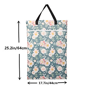 Sigzagor 2 Pack Large Hanging Wet Bags Laundry Pail Bags Cloth Diapers Reusable (Grey Chevron)