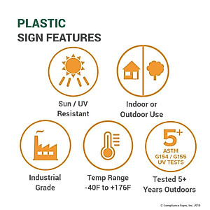 ComplianceSigns.com Please Use Main Entrance [Left Arrow] Safety Sign, 10x7 inch Plastic for Enter/Exit